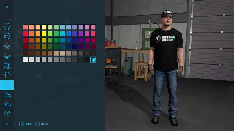 FS22 Wardrobe Plus Addon - #KeeptheSheep Merch by TJM (Blackswan-modding)