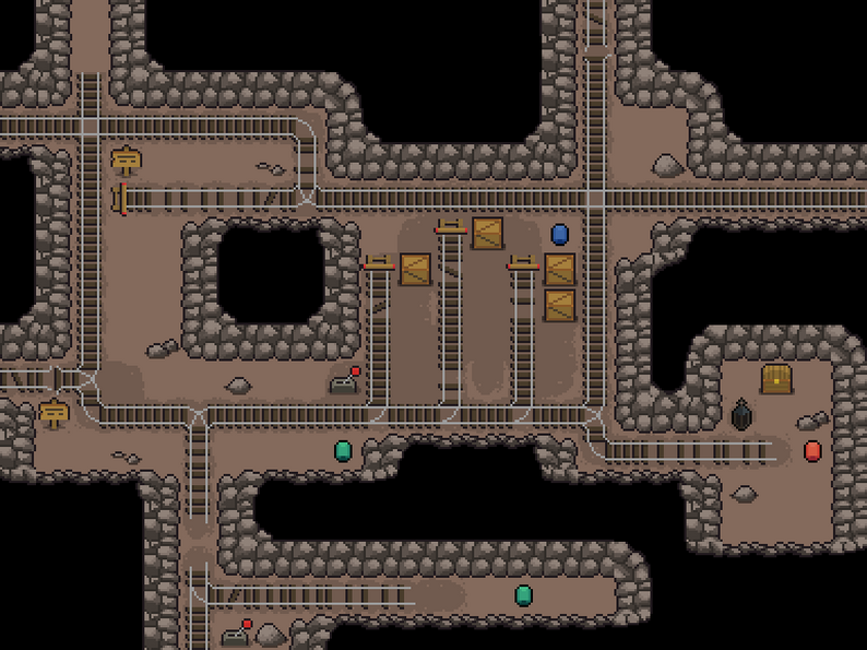 Caves and Rails Tileset by heyitswidmo