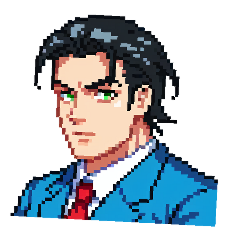Handsome Attorney Portrait - Pixel Art Sprite Male Lawyer Bust Modern ...