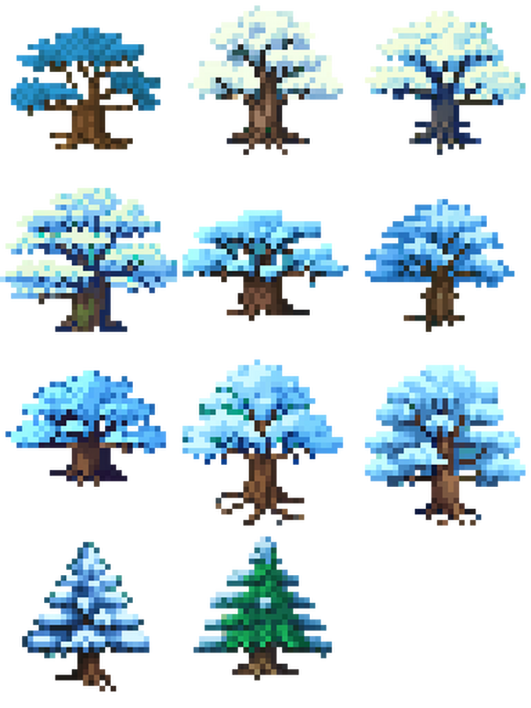Trees Pack – Pixel Art Trees Assets 32x32 (70 Trees) by Creedey