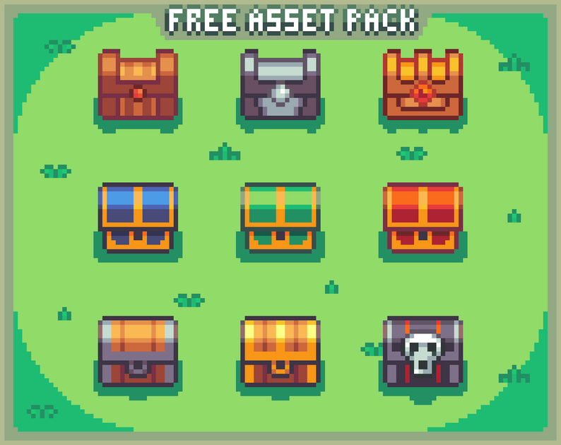 FREE RPG Pixel Art Chests w/Animation - Asset Pack by Serial