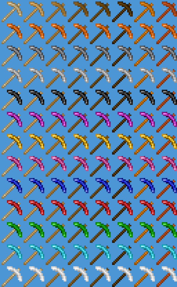 Free 16x16 pixels Pickaxe assets by BrBWorld