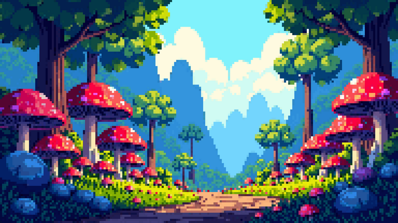 "The Mushroom Forest" | Side Scroller Backgrounds & Mushroom Sprites ...