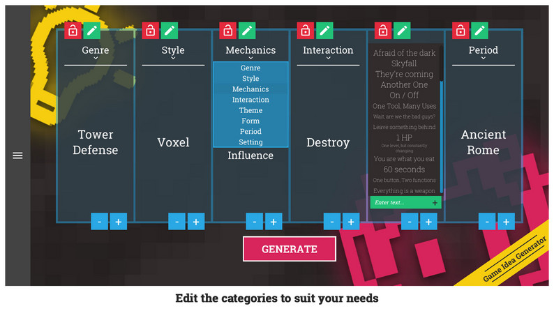 Awesome Game Idea Generator by Jared Brandjes