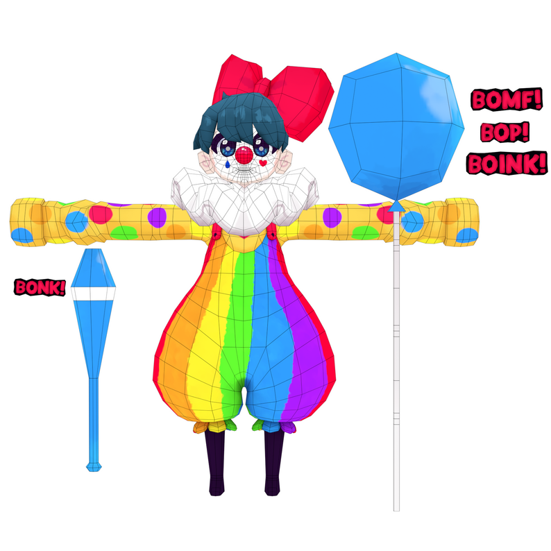 [VRChat Avatar] Clown (Quest+PC) by Riceballer3D