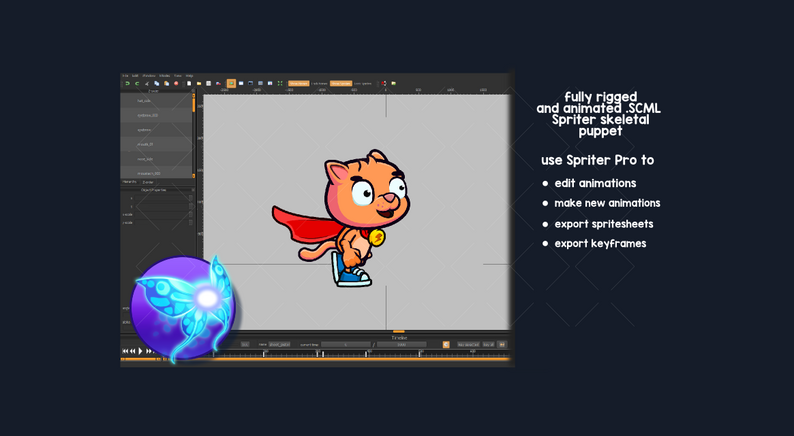Cat character by Robert Brooks - gamedeveloperstudio.com