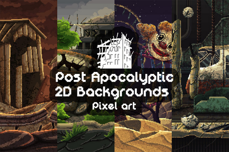 Free Post Apocalyptic Pixel Art Backgrounds by Free Game Assets (GUI ...