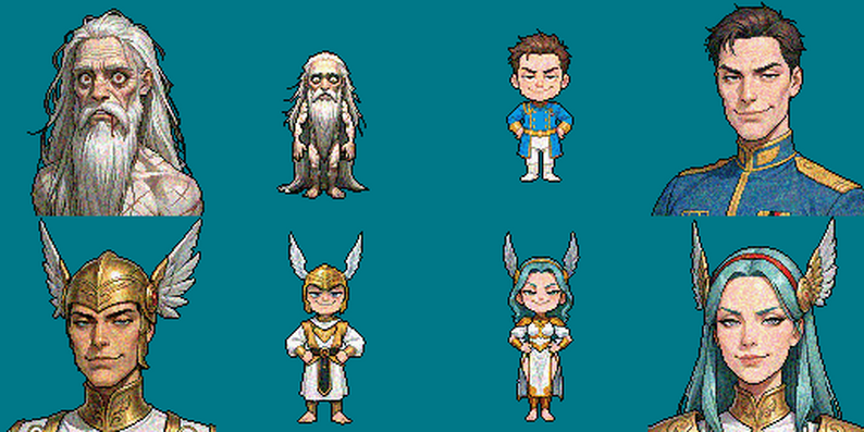 Pixel RPG Characters #4 - Mage Guild Wind by auroracatcher