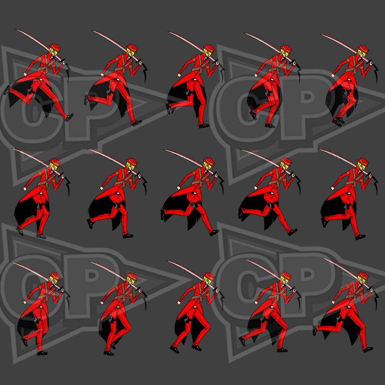 Red Swordman 2D Sprite by cascadeplay