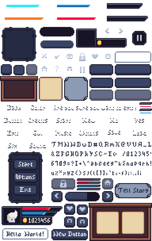 Fantasy RPG UI Pixel Pack – Free CC0 Game Interface by Veyroa