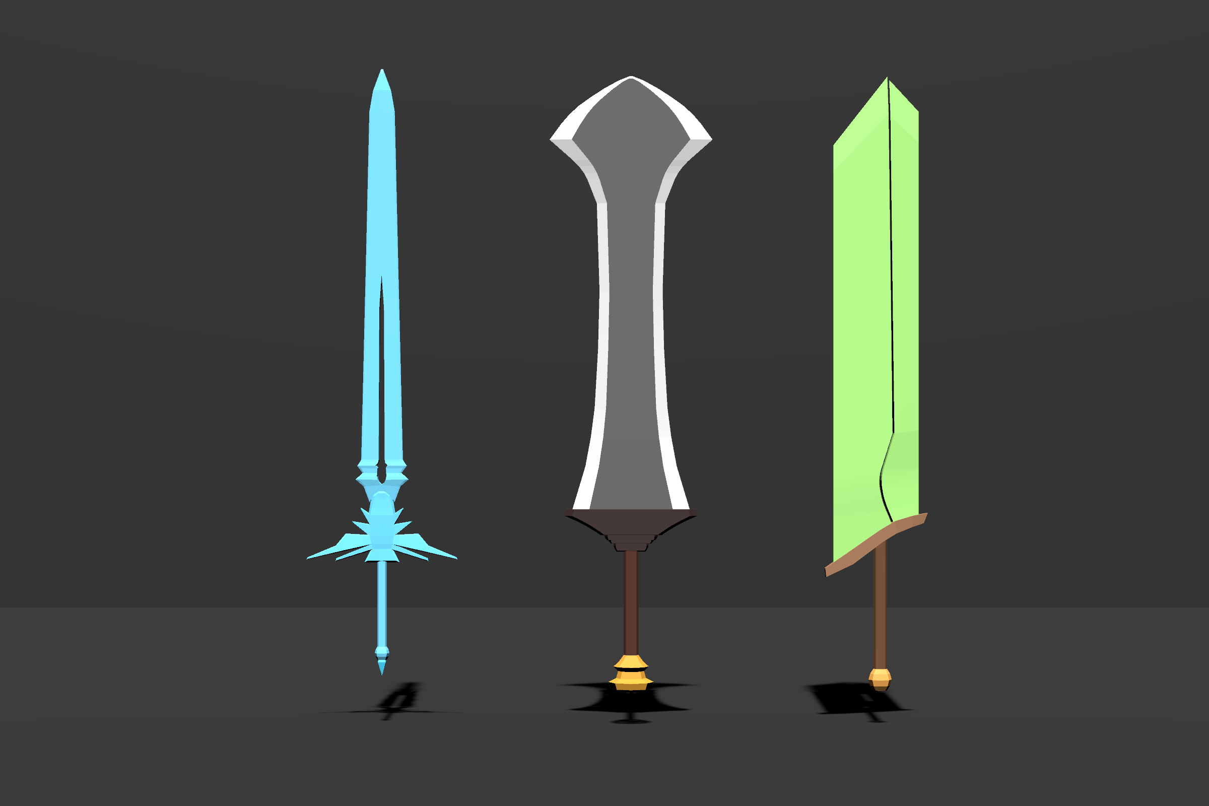 5 FREE 3D Low Poly Fantasy Swords Pack by WaycoreStudio