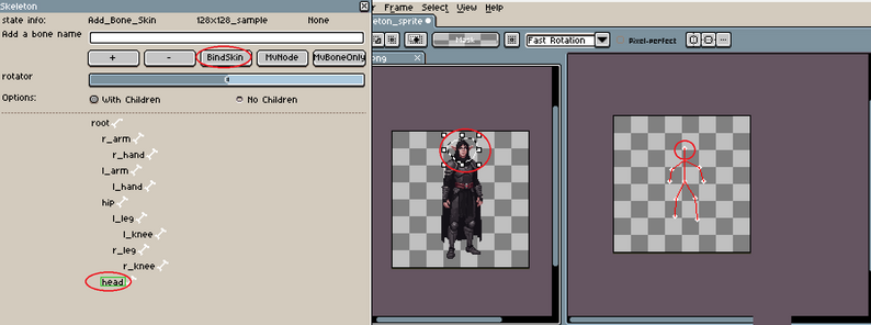 Skeleton2Animation in Aseprite by aimarzhang