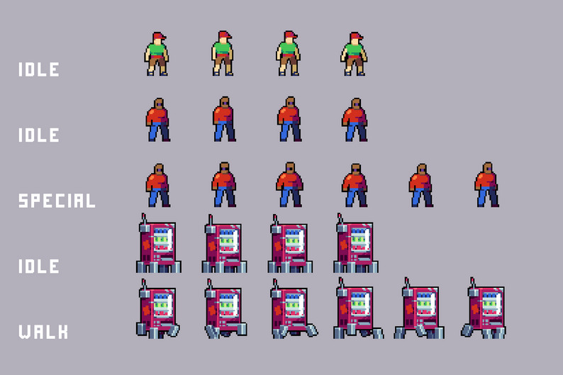 Beach Crowd Pixel Character Pack by Free Game Assets (GUI, Sprite ...