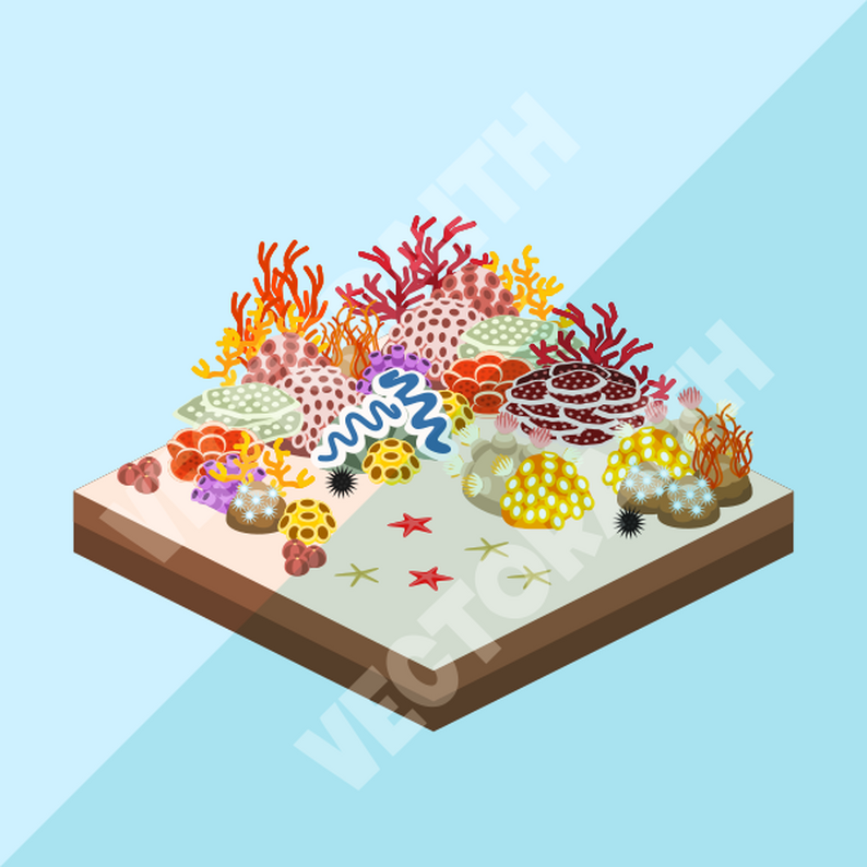 Vector Objects Pack - Marine Biome: Coral Reef, Kelp Forest, and Deep Abyss by VectoRaith