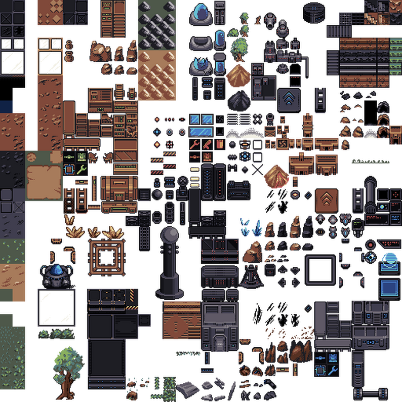 Top Down Sci-fi Tileset by SteelSoldier