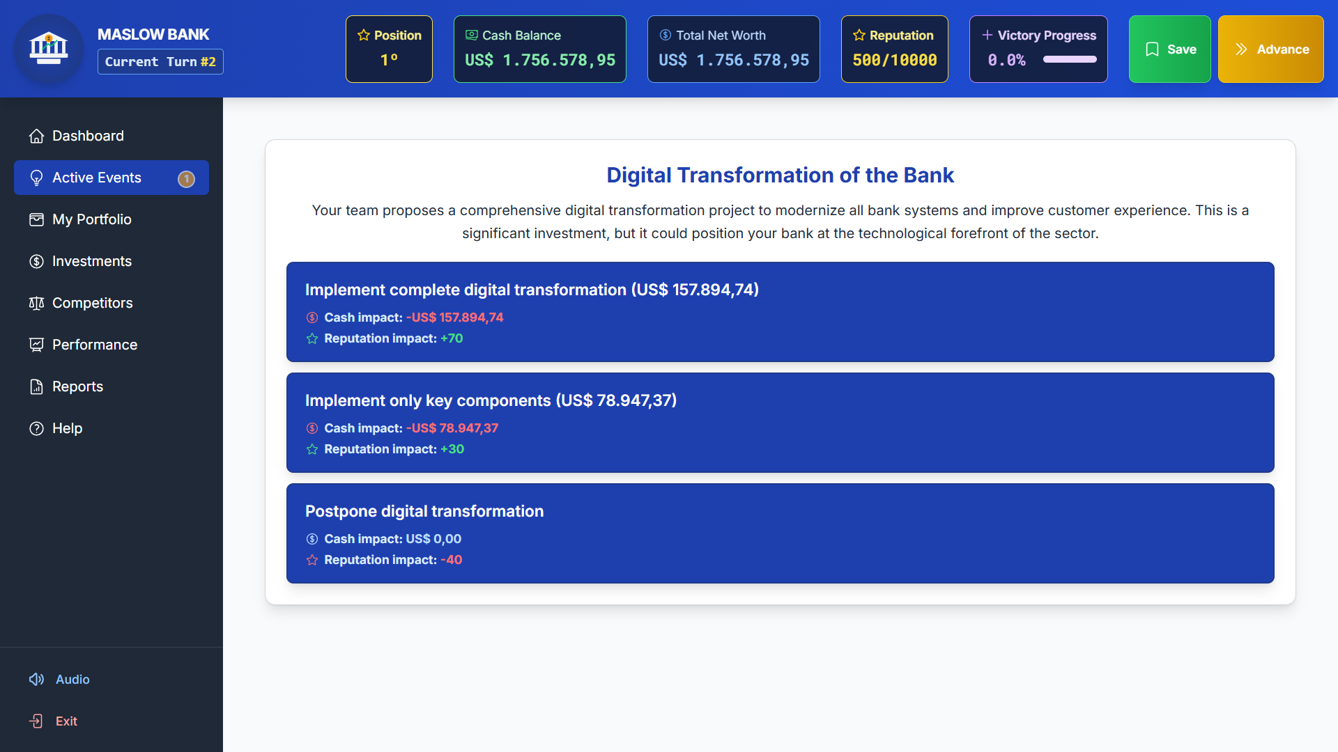 Bank CEO Simulator by rmgimenez