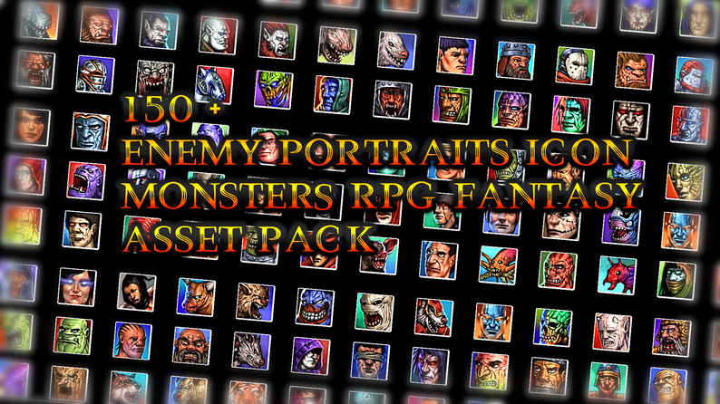 RPG enemy monsters portraits asset pack by Sons of Welder