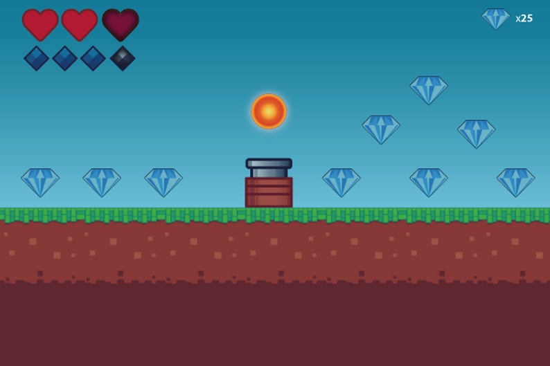 Pixel Platformer Essentials: UI, Obstacles & Props Pack by Dorado