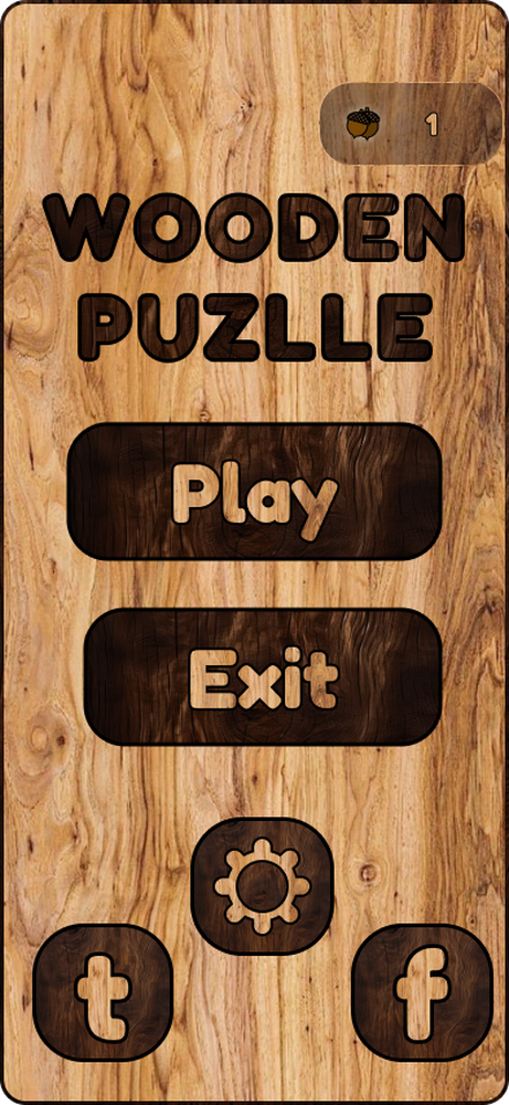 Wooden Puzzle UI Kit – Mobile Game Design System by Miridon