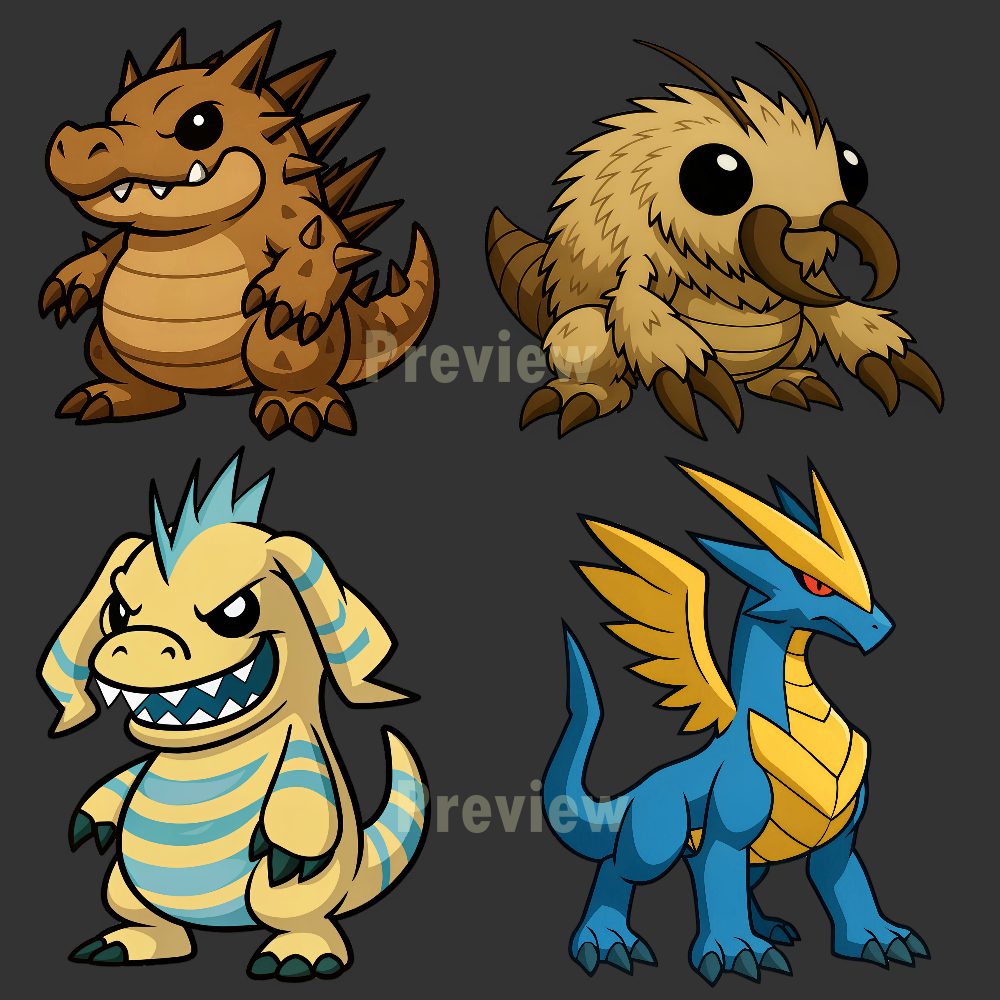 Creatures Of Infinity Sprite Pack 3 – 50+ Versatile Creature Monster ...