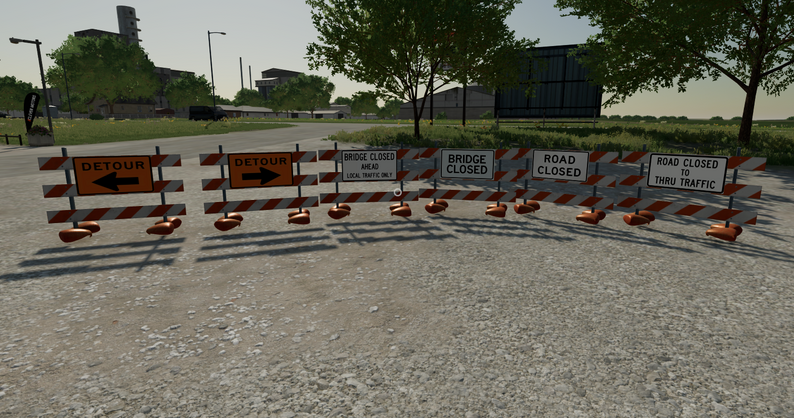 FS22 Road Construction Barricades by JDog3tears Modding