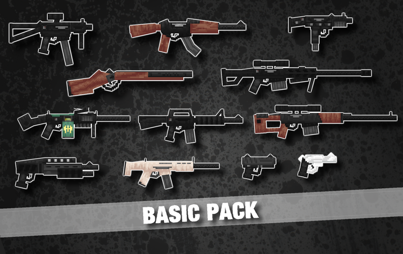 BlockyGunz Basic Pack - Retro 3D Gun Models by Pebble (ThePebblePrince)