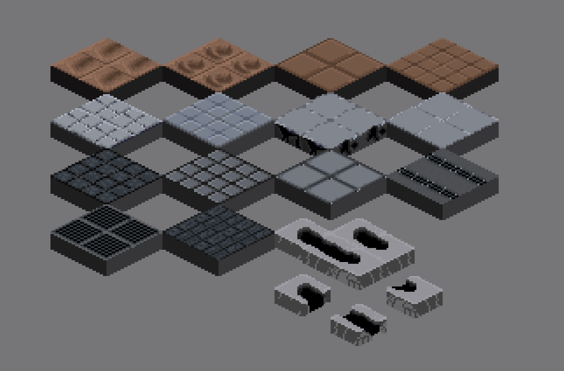32x32 Isometric Asset Pack and Animated Character by Kyle_D
