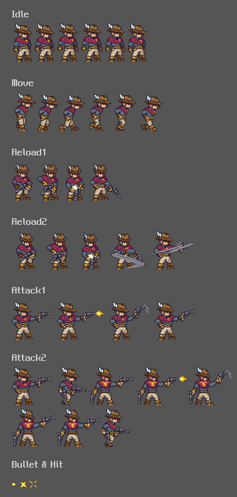 8-Bit Heroes2) Gunner (Cowboy) by Sagak Art (Pururu)