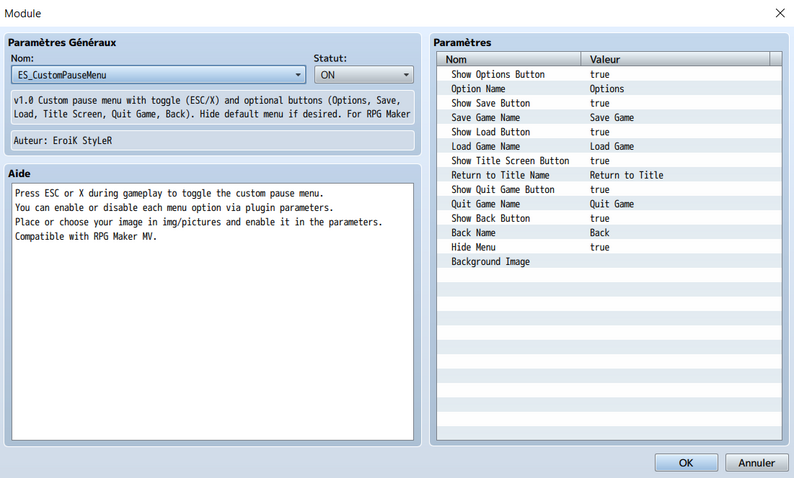 Custom Pause Menu Plugin RPG Maker MV by EroiK StyLeR