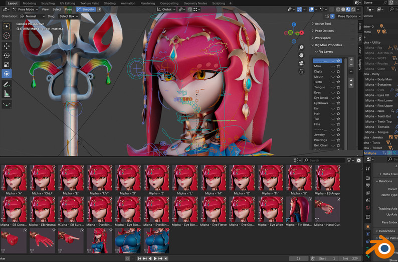 Mipha: Zelda BotW (Blender) by MayoSplash