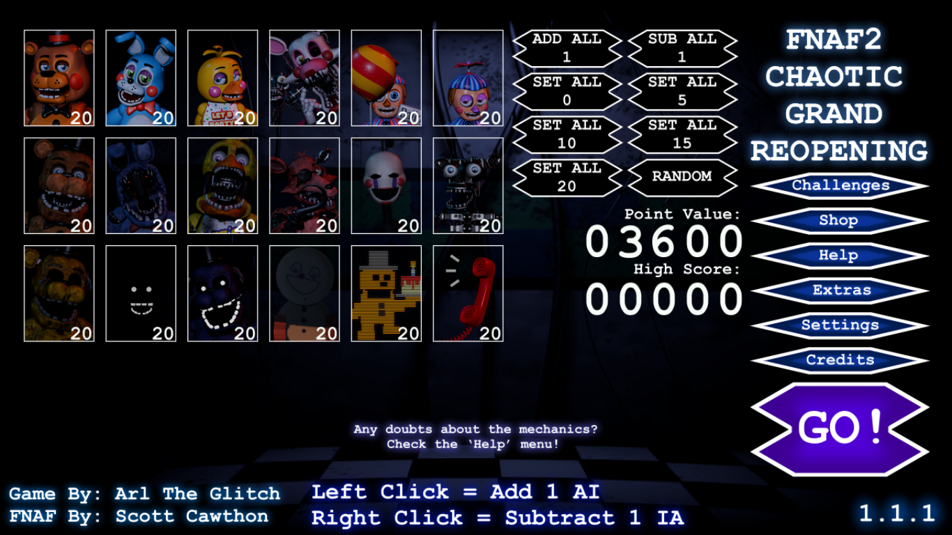 FNAF 2 Chaotic Grand Reopening by Arl The Glitch