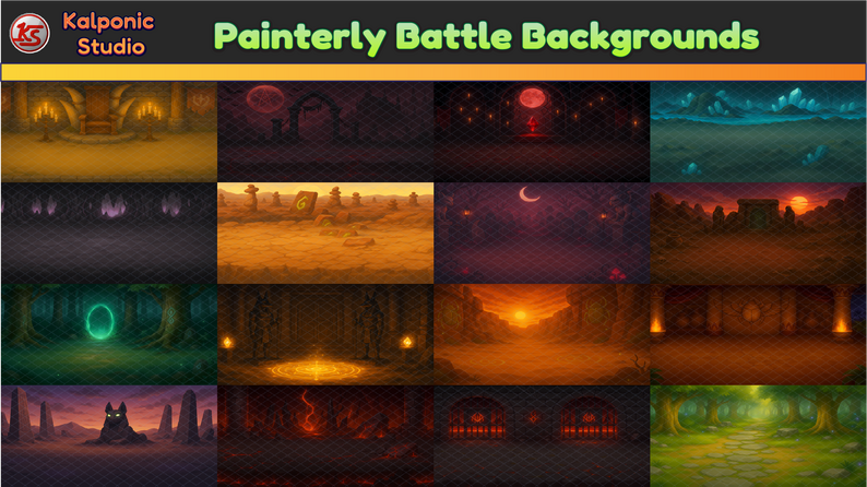 Painterly Battle Backgrounds by Kalponic Studio