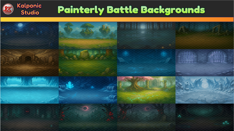 Painterly Battle Backgrounds by Kalponic Studio