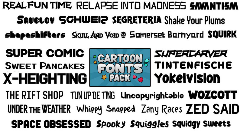 Cartoon Fonts Pack by Chequered Ink
