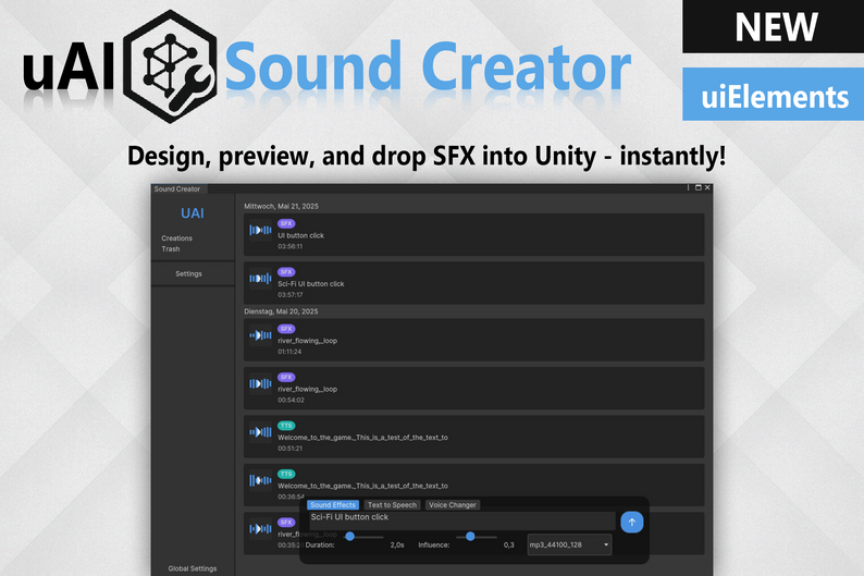 Unity uAI - Pro Creator (Code, 3D, Sound, Shaders, Images and more) by AssetRealm