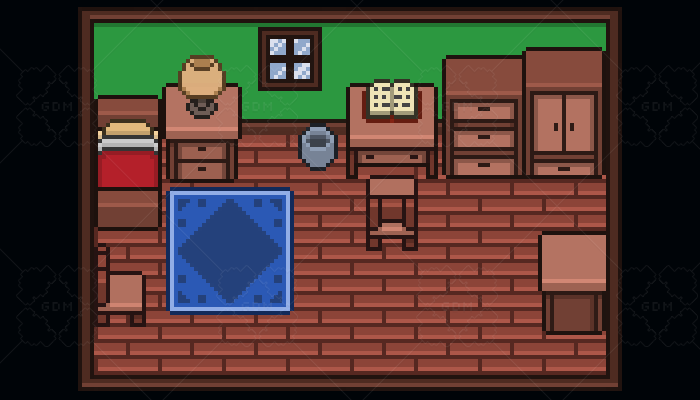 Pixel Art Bedroom Furniture Tileset – 2D Bedroom Assets for RPGs ...