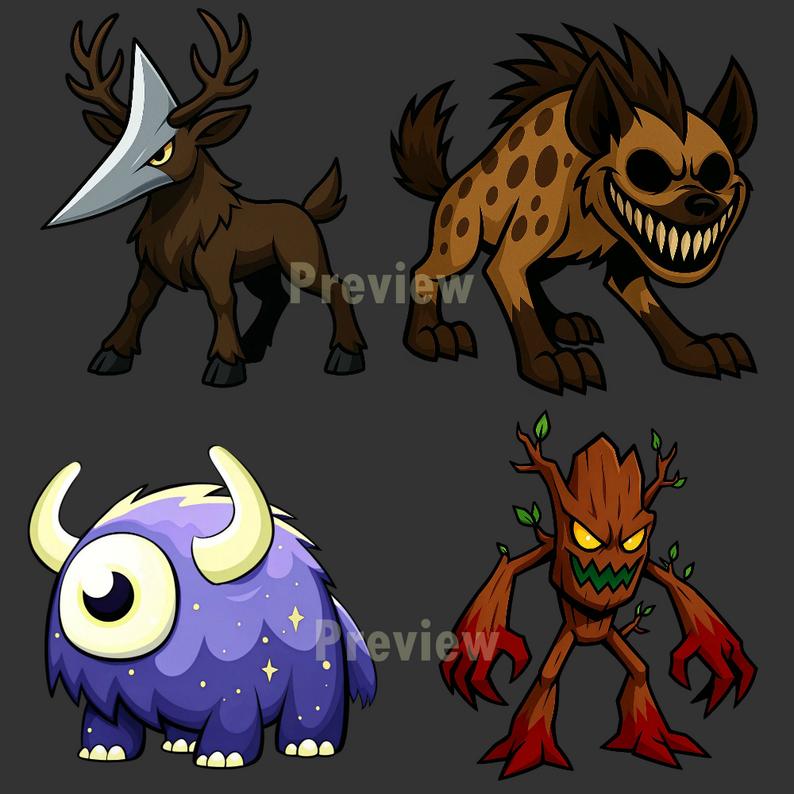 Creatures Of Infinity Sprite Pack 1 – 50+ Versatile Creature Mon Art ...