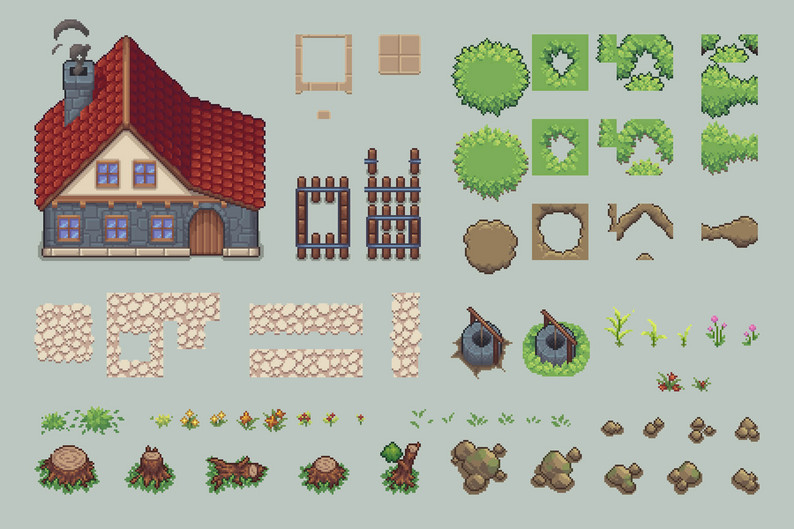 Free Home Top-Down Pixel Art Asset by Free Game Assets (GUI, Sprite ...