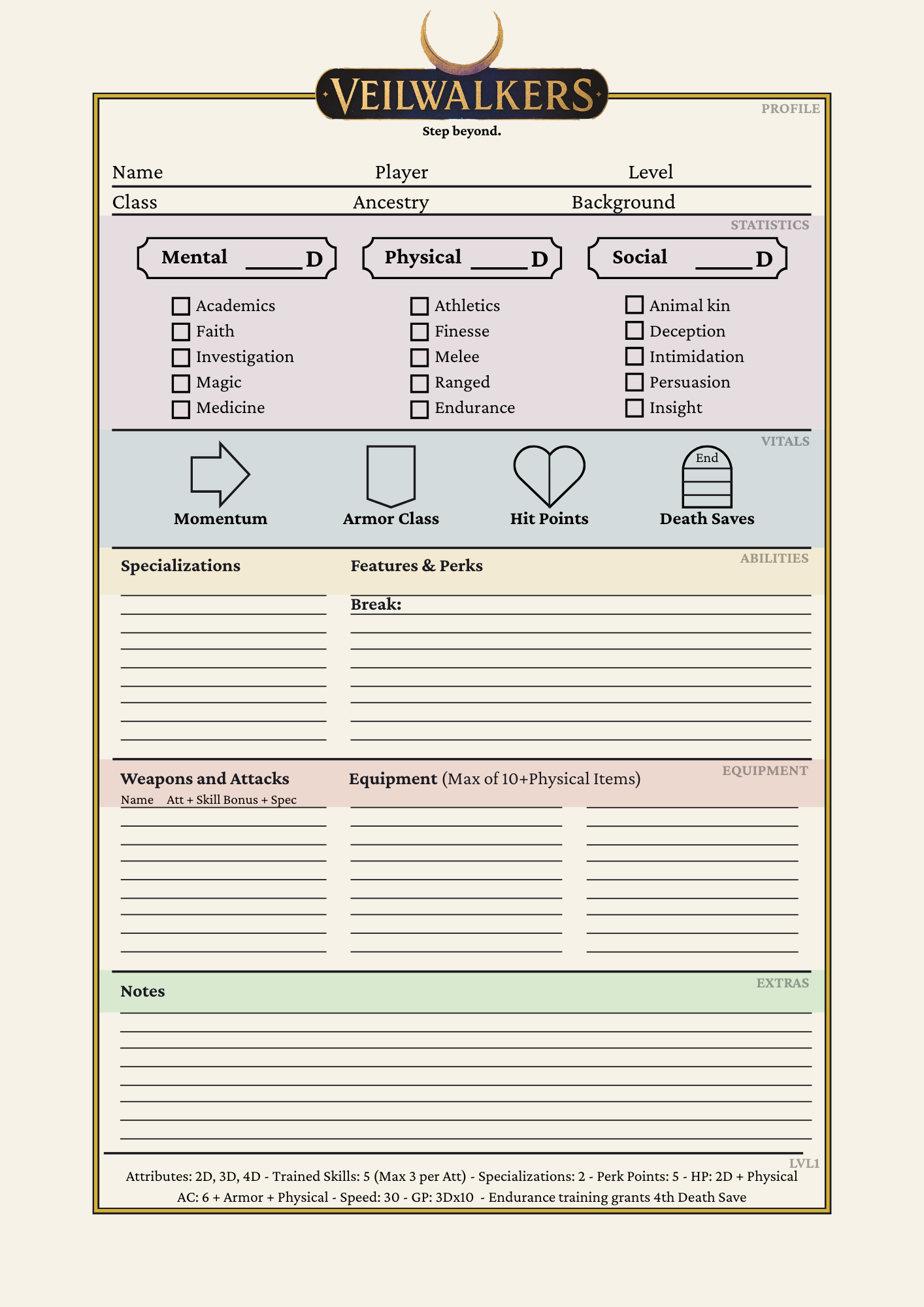 Veilwalkers Quickstart Guide by Veilwalkers