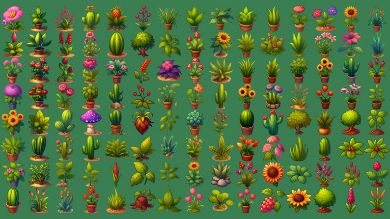 Pack 45 - Plants 1000+ Sprites by FortressSide