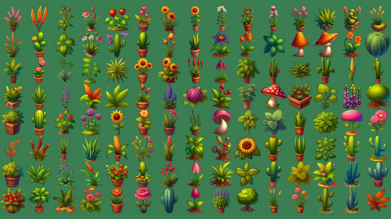 Pack 45 - Plants 1000+ Sprites by FortressSide
