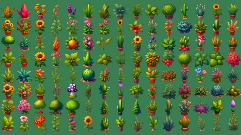 Pack 45 - Plants 1000+ Sprites by FortressSide