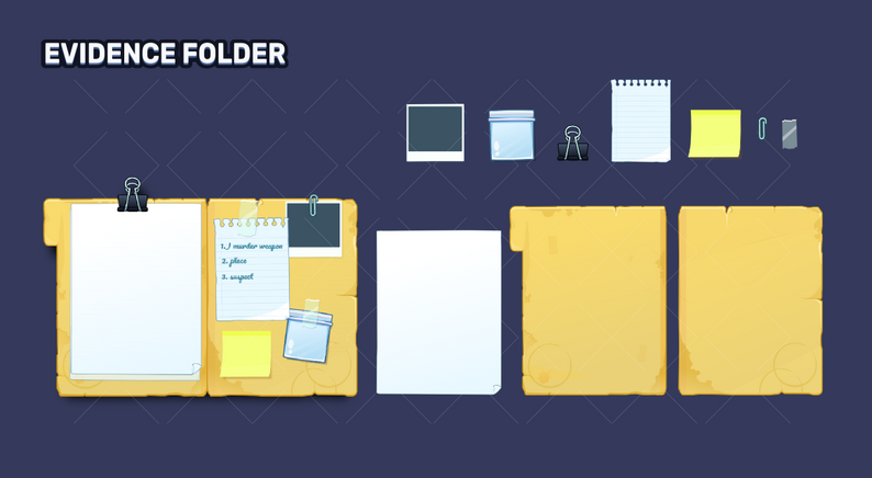 Evidence folder by Robert Brooks - gamedeveloperstudio.com