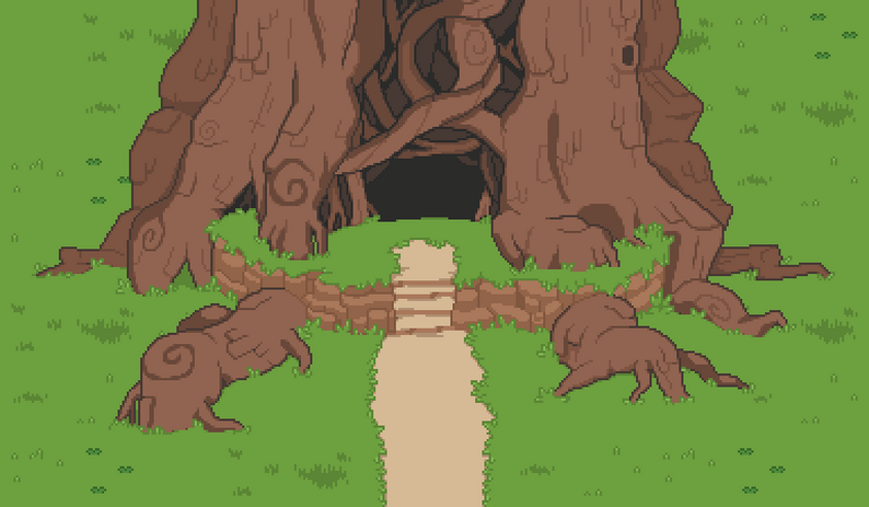 2D Pixel Art Giant Tree Tileset by Elthen's Pixel Art Shop