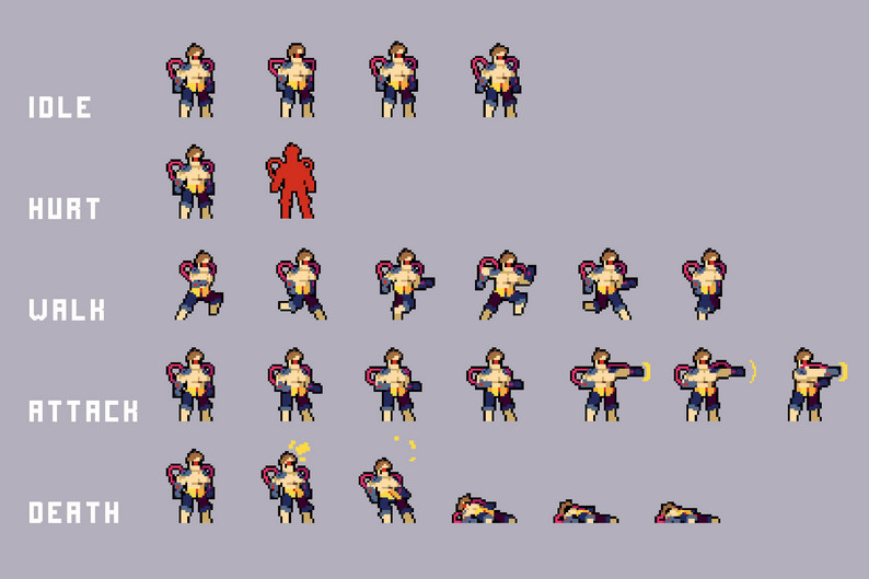 Cyberpunk Enemies Asset Pixel Pack for Beach Location by Free Game ...