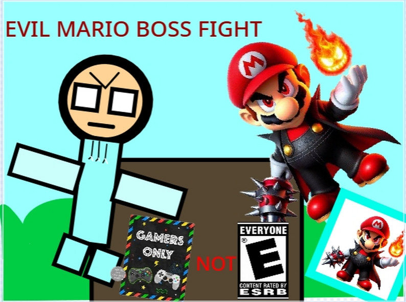 Evil Mario Boss Fight by LaseGamesItchUser, Torn person