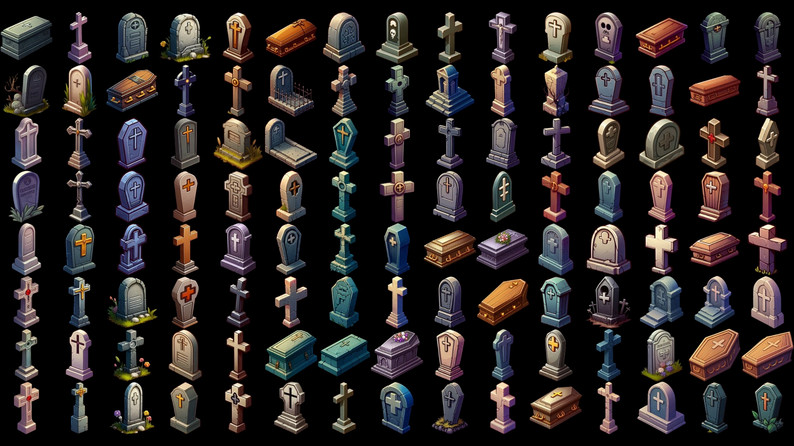 Pack 48 - Cemetery - 500 Sprites by FortressSide