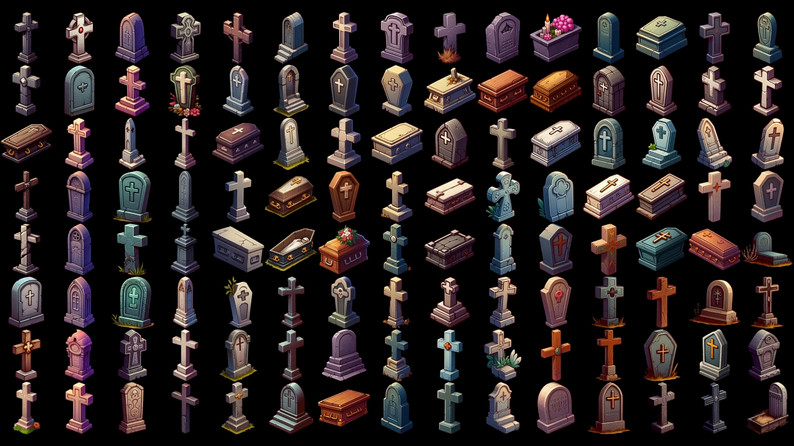 Pack 48 - Cemetery - 500 Sprites by FortressSide