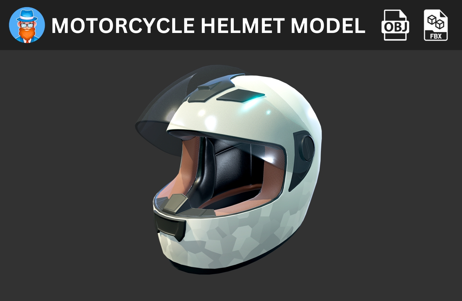 Motorcycle Helmet 3D Model by Ahmad Merheb