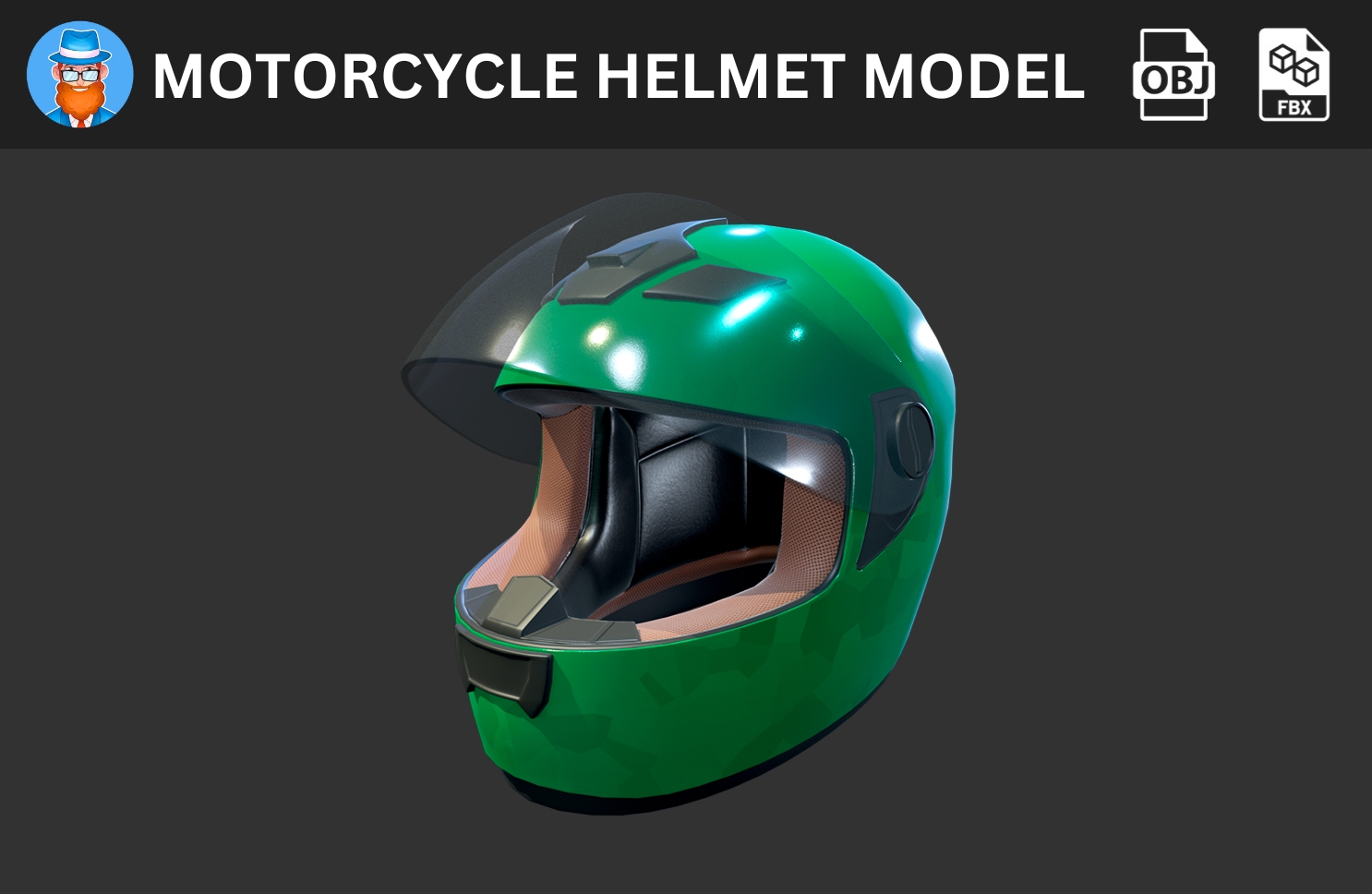 Motorcycle Helmet 3D Model by Ahmad Merheb